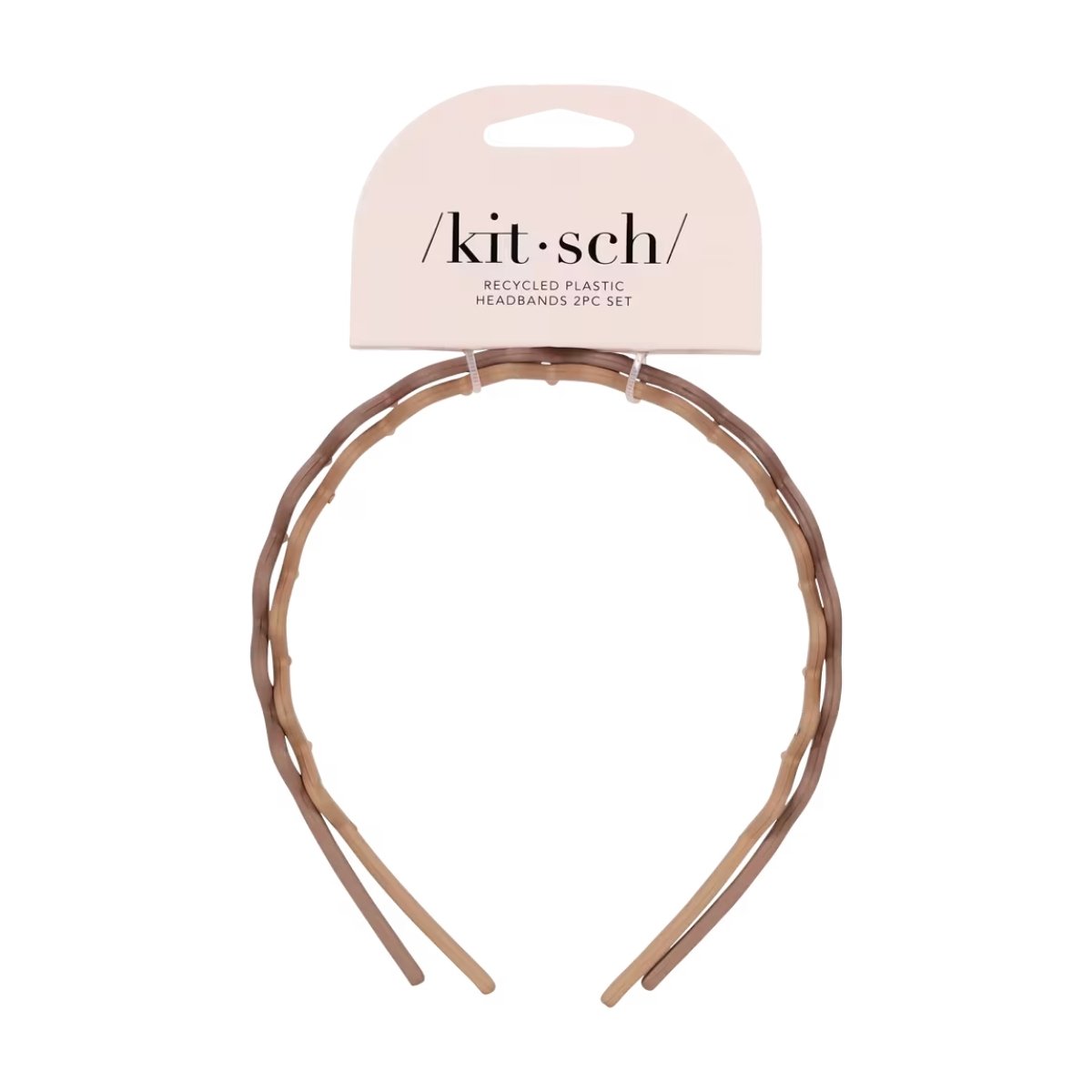 Click here for Kitsch Recycled Plastic Zig-Zag Headbands 2pc Set-... prices