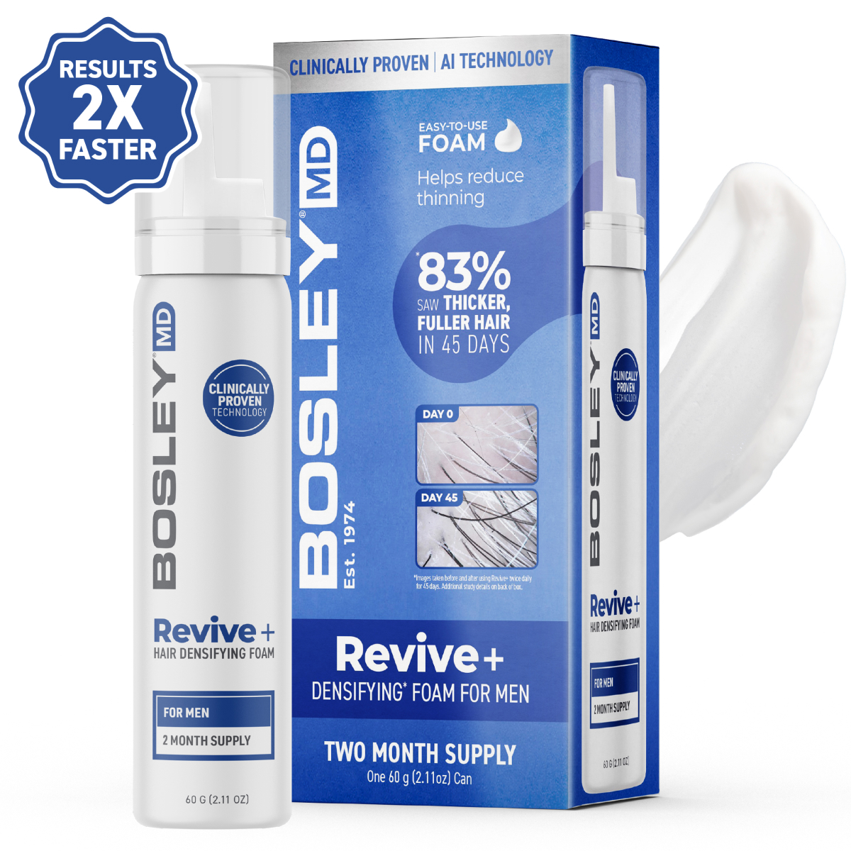 Click here for Bosley Mens REVIVE+ Densifying Foam (2 Month Suppl... prices